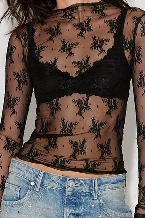 Free People Lady Lux Layering Top - Black