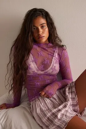 Free People Free People Lady Lux Layering Top Iris Orchid