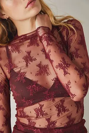 Free People Free People Lady Lux Layering Top Red