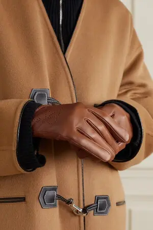 Loewe Anagram Perforated Leather Gloves