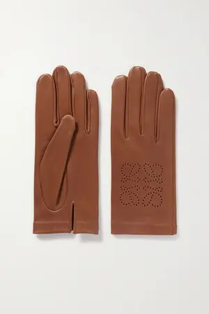 Loewe Anagram Perforated Leather Gloves