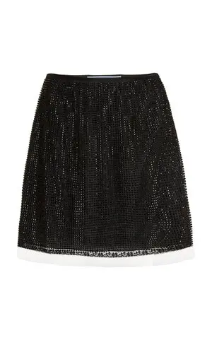 Prada Crystal-embellished Tulle Mini Skirt