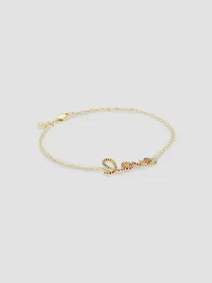 SYDNEY EVAN 14k & -stone Rainbow 'love' Charm Bracelet - Multi