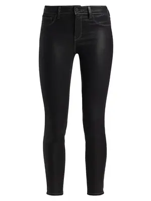 L'Agence Marguerite High-rise Skinny Jeans Noir Contrast Coated