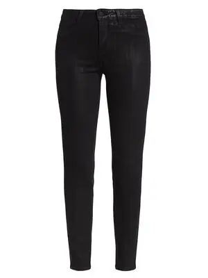 L'Agence Marguerite High-rise Skinny Jeans Waxed Black