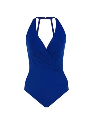 Miraclesuit Rock Solid Wrapsody One-piece Swimsuit Azul Blue