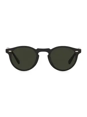 Oliver Spencer Gregory Peck 47mm Round Sunglasses Black
