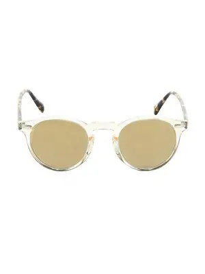 Oliver Spencer Gregory Peck 47mm Round Sunglasses Yellow