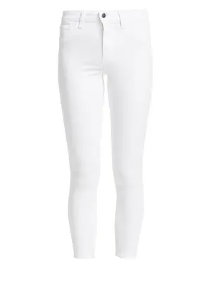 L'Agence Margot High-rise Ankle Skinny Jeans - White