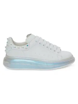 Alexander McQueen Women's Iridescent Transparent Oversized Sneakers - Black Pearl  - White Pearl