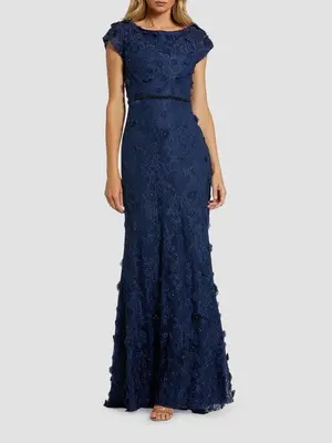 Mac Duggal Beaded & Embroidered Lace Gown - Midnight