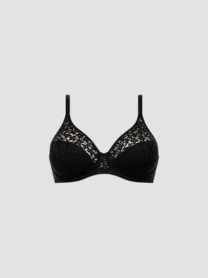 Chantelle Norah Full Coverage Molded Stretch Lace Bra - Black