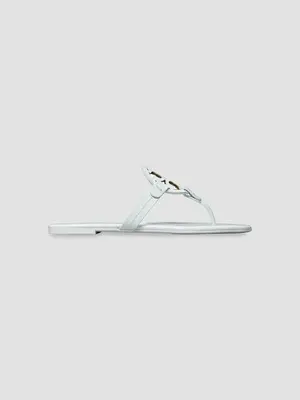 Tory Burch Miller Leather Thong Sandals Blue Whisper