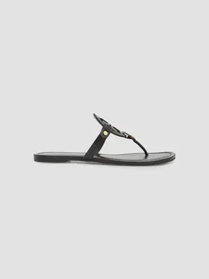 Tory Burch Miller Leather Thong Sandals - Perfect Black