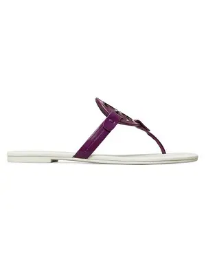 Tory Burch Women's Miller Leather Thong Sandals - Violet Blanc  Violet Blanc