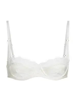 Kiki De Montparnasse Lace Inset Balconette Bra - Ivory