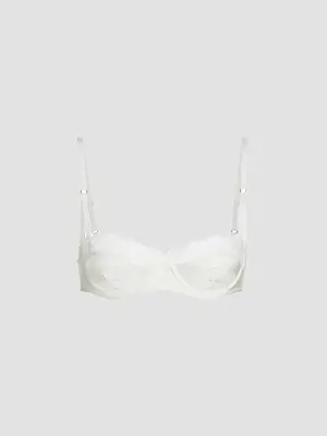 Kiki De Montparnasse Lace Inset Balconette Bra - Ivory
