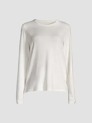 Majestic Filatures Soft Touch Long Sleeve Tee - Cream