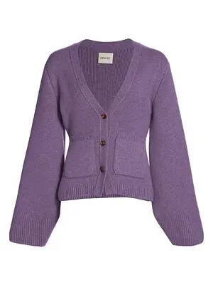 Khaite Scarlett Cashmere Cardigan Amethyst
