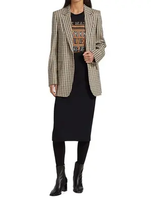 Max Mara Morena Checked Single-breasted Blazer