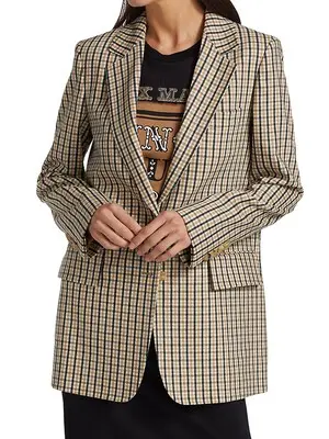 Max Mara Morena Checked Single-breasted Blazer