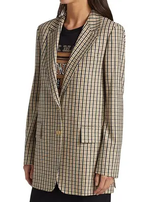 Max Mara Morena Checked Single-breasted Blazer
