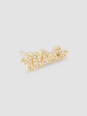 SYDNEY EVAN 14k Yellow & Diamond 'mrs' Stud Earring - Gold