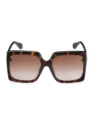 Gucci Logo 59mm Oversized Square Sunglasses Avana