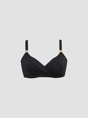 Miraclesuit Surplice Shirred Bikini Top - Midnight