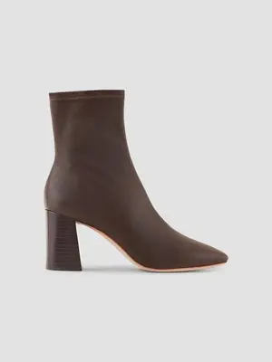 LOEFFLER RANDALL Elise Leather Ankle Boots Chocolate