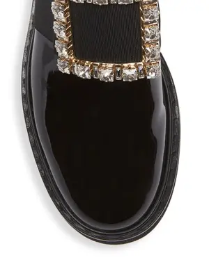 ROGER VIVIER Viv Rangers Strass Patent Leather Chelsea Boots