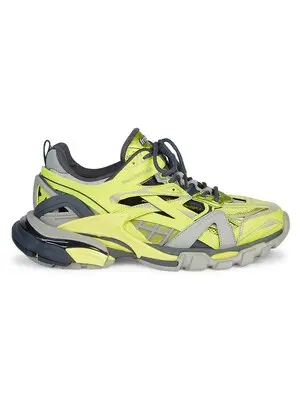 Balenciaga Women's Track Sneakers - Faded Blue  Acid Green Grey
