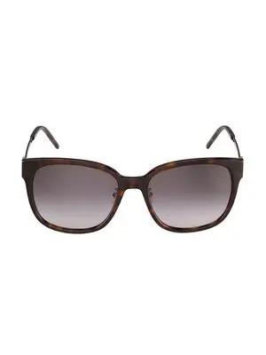 Saint Laurent 54mm Square Sunglasses Shiny Dark Havana