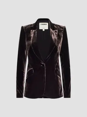 L'Agence Chamberlain Velvet Blazer - Dark Java