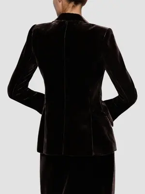 L'Agence Chamberlain Velvet Blazer - Dark Java