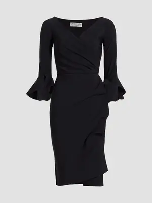 Chiara Boni La Petite Robe Trina Ruffle Sheath Dress Black