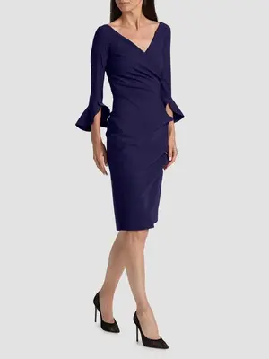 Chiara Boni La Petite Robe Trina Ruffle Sheath Dress - Blue Notte
