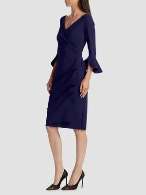 Chiara Boni La Petite Robe Trina Ruffle Sheath Dress - Blue Notte