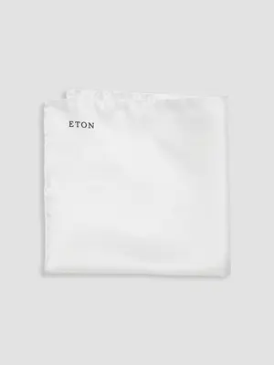 Eton Silk Pocket Square - White