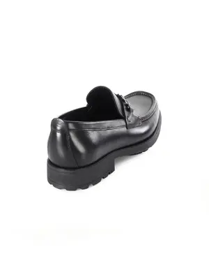 FERRAGAMO David Gancini Bit Leather Loafers - Nero