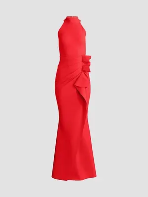 Chiara Boni La Petite Robe Gudrum Halter Ruffle Gown - Passion