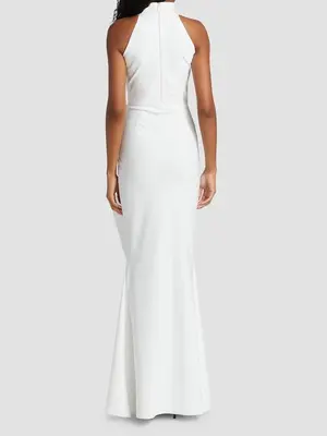 Chiara Boni La Petite Robe Gudrum Halter Ruffle Gown - White