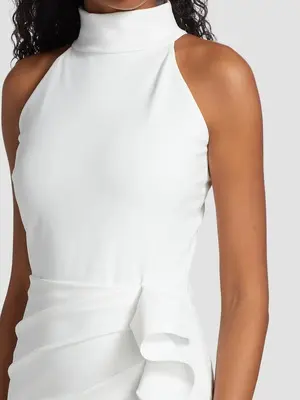 Chiara Boni La Petite Robe Gudrum Halter Ruffle Gown - White