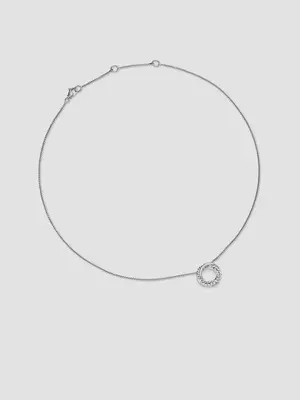 David Yurman Crossover Pendant Necklace In Sterling With Diamonds, 14.5mm - Silver