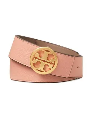 Tory Burch Women's Reversible Logo Leather Belt - Pink Moon - Size XS - Pink Moon  Pink Moon