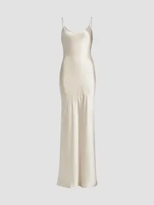 L'Agence Serita Silk Slip Maxi Dress - Champagne