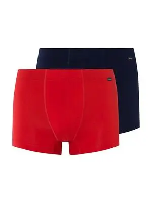 Hanro Cotton Essentials 2-pack Boxer Briefs Deep Navy Bright Red