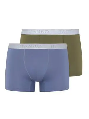 Hanro Cotton Essentials 2-pack Boxer Briefs Labrador Blue Moss