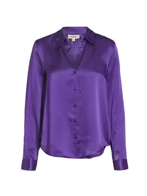 L'Agence Tyler Silk Satin Blouse Acai