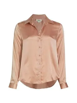 L'Agence Tyler Silk Satin Blouse Dusty Pink
